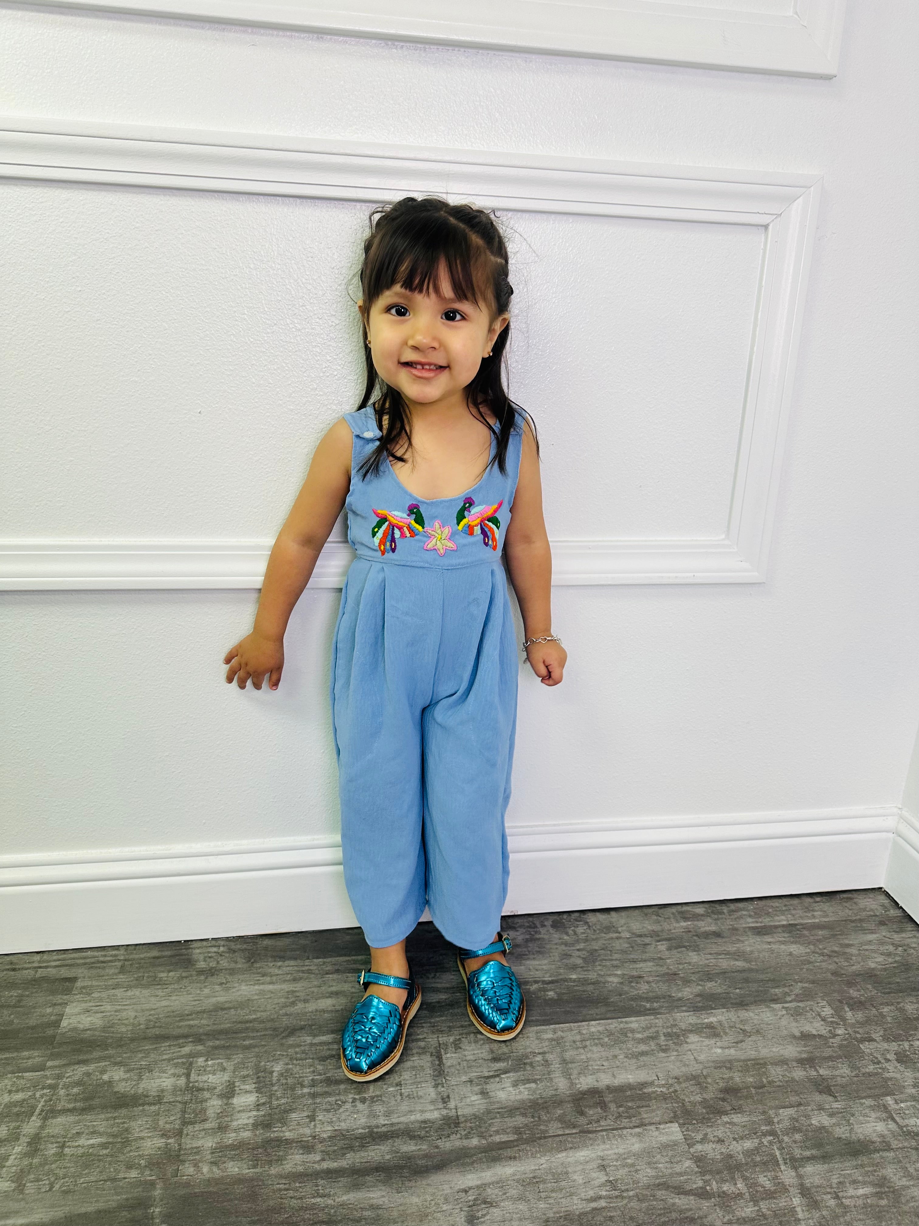 Girls Jumpsuit Pavo Real Blue – Guaraxez