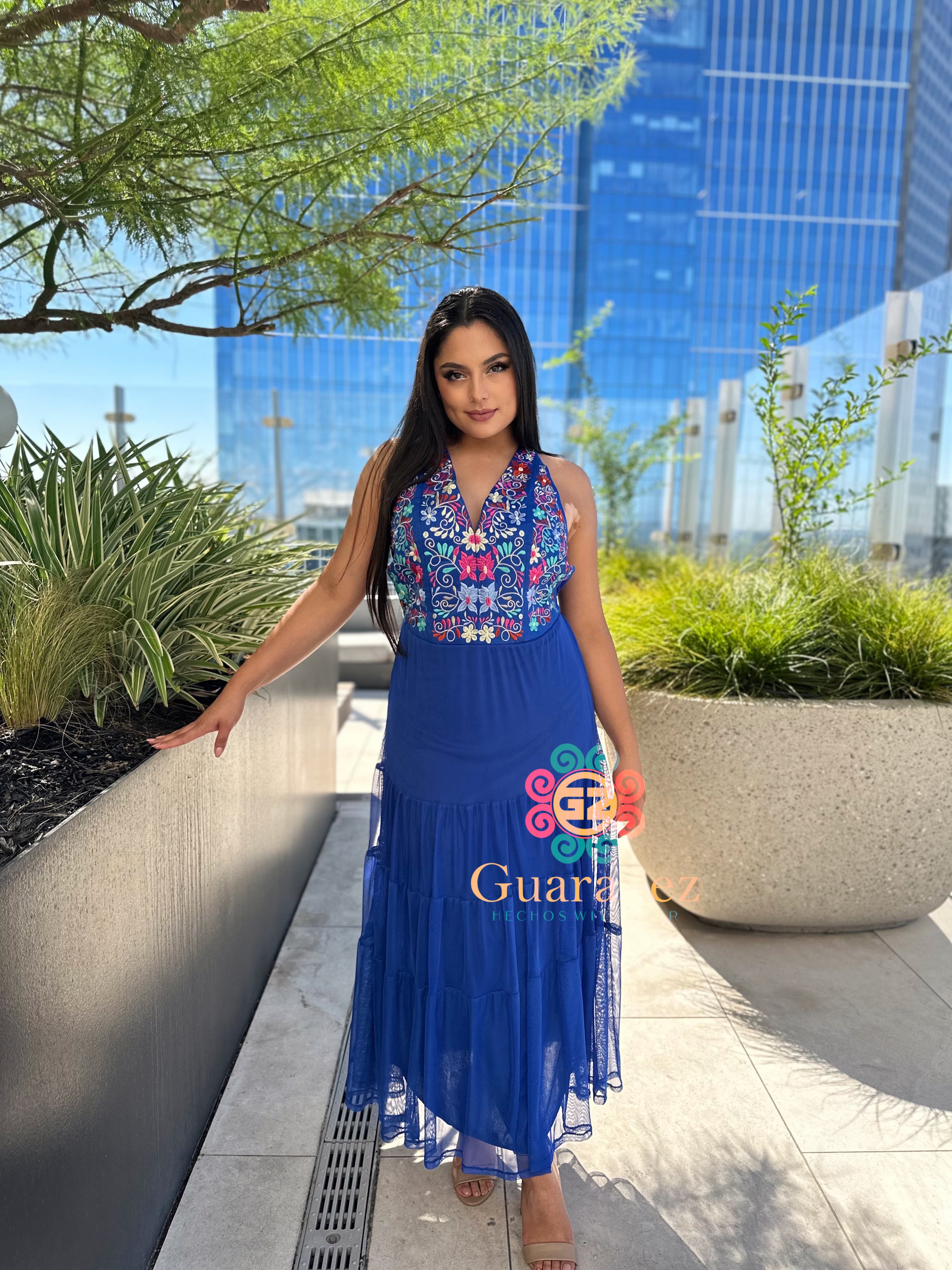 Reyna Dress Royal Blue – Guaraxez